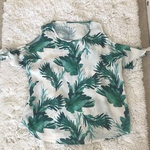 Tops | Last One Cold Shoulder Palm Tree Print Top | Poshmark
